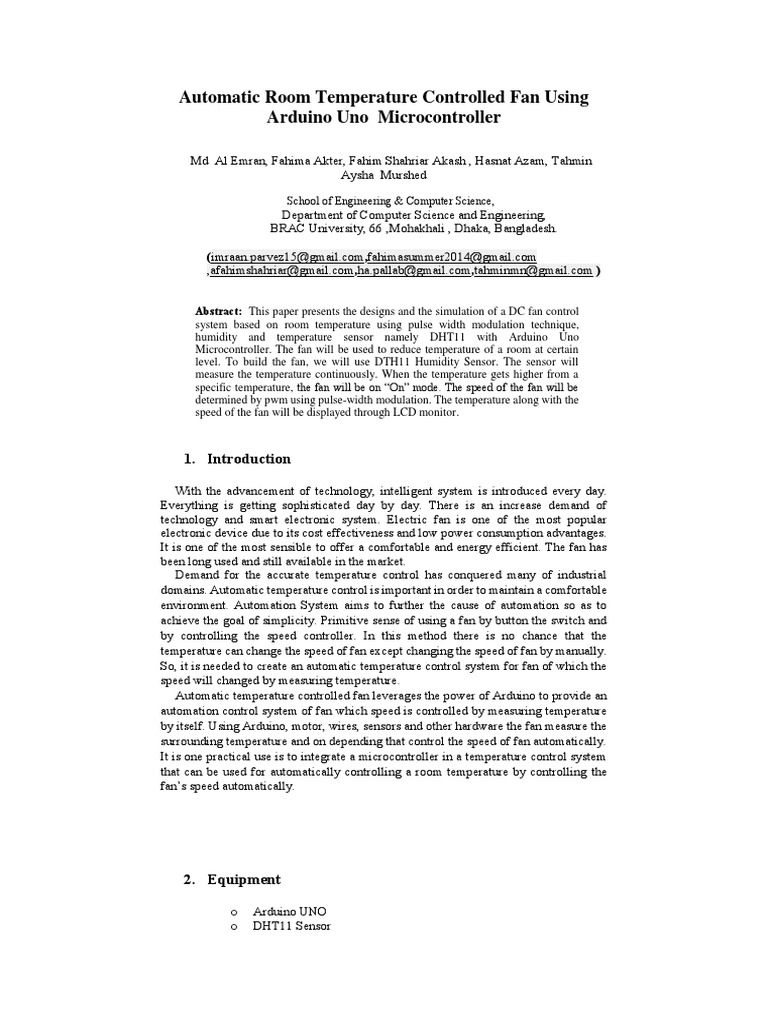 Automatic Room Temperature Controlled Fan Using Arduino Uno ...