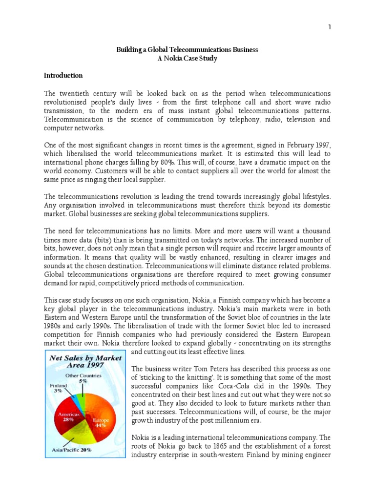 Building A Global Telecommunications Business A Nokia Case Study | PDF ...