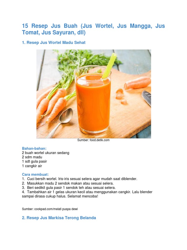 15 Resep Jus Buah | PDF