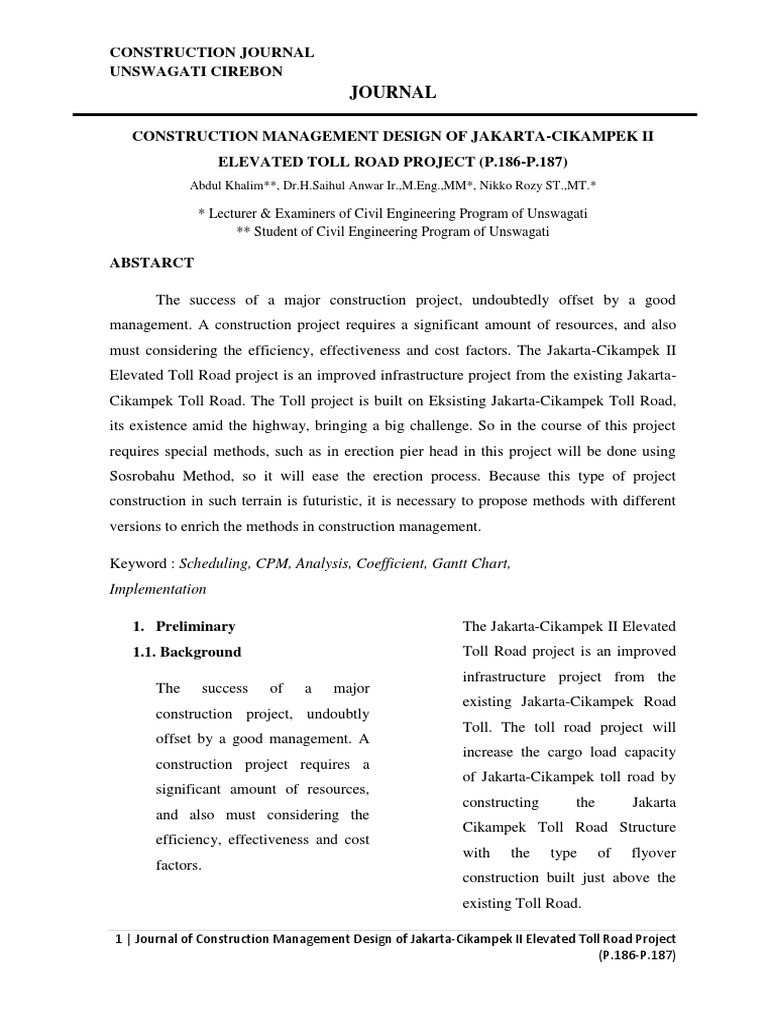 Journal: Construction Journal Unswagati Cirebon | PDF | Deep Foundation ...