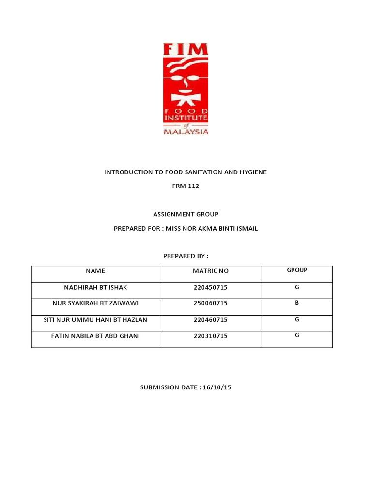 Pizza Hut Assignment | PDF | Hygiene | Food Safety