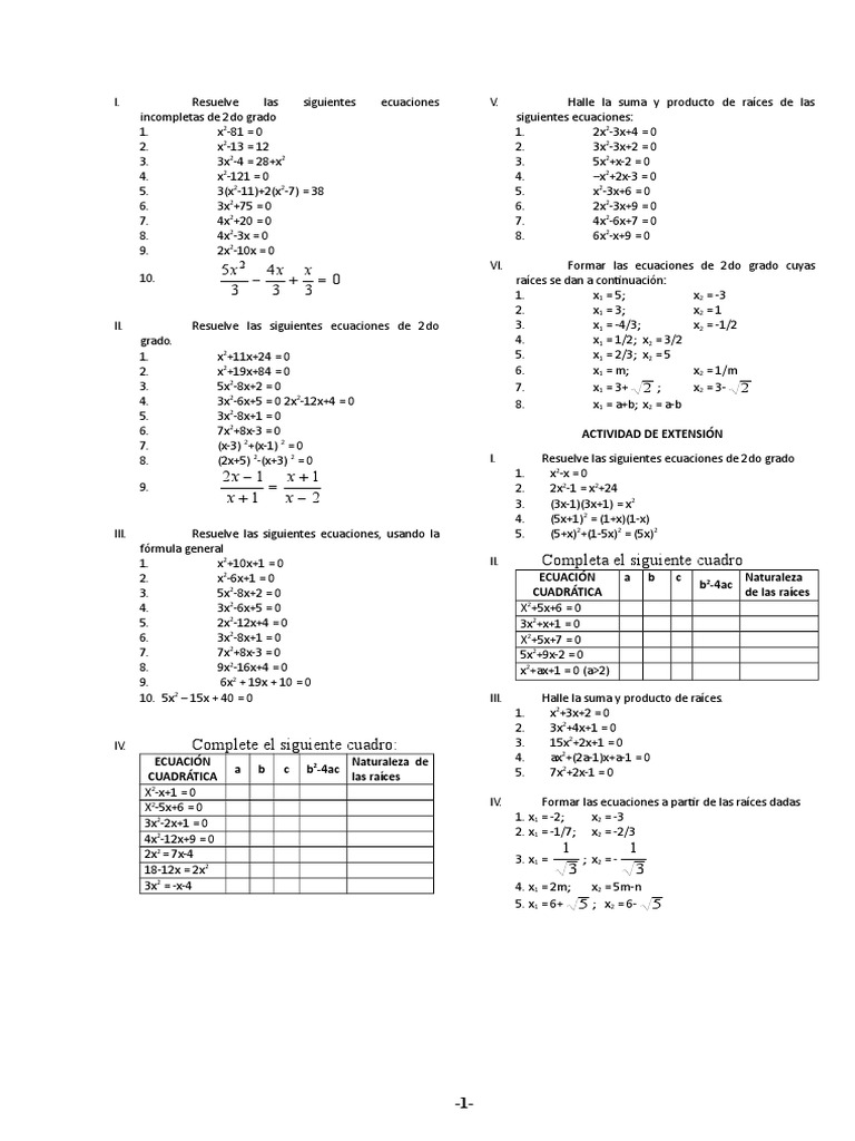 Ec de Segundo Grado | PDF | Enseñanza de matemática
