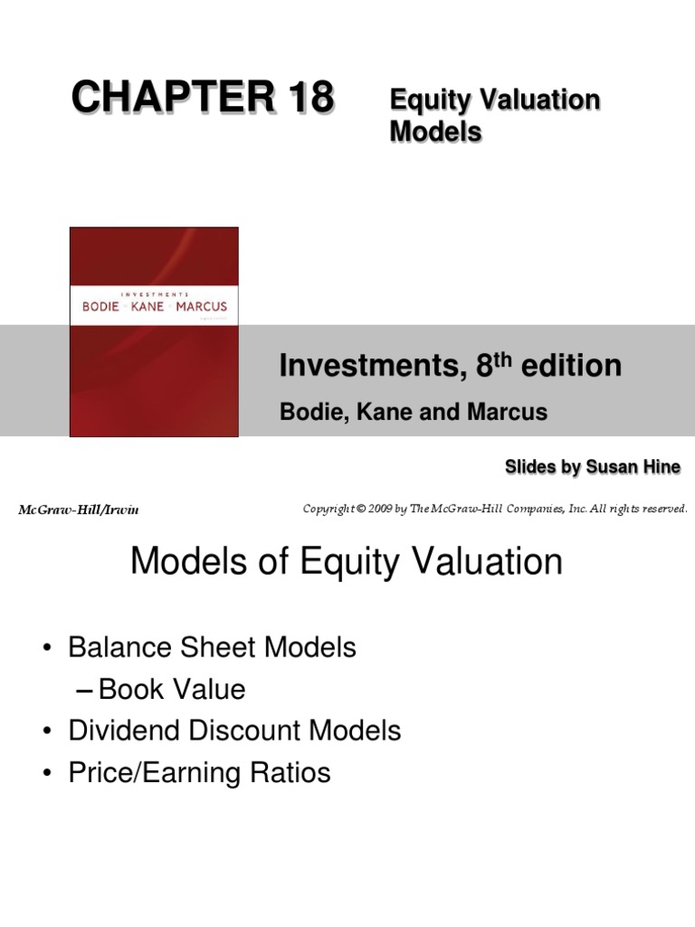 Investments, 8 edition: Equity Valuation Models | Stock Valuation ...