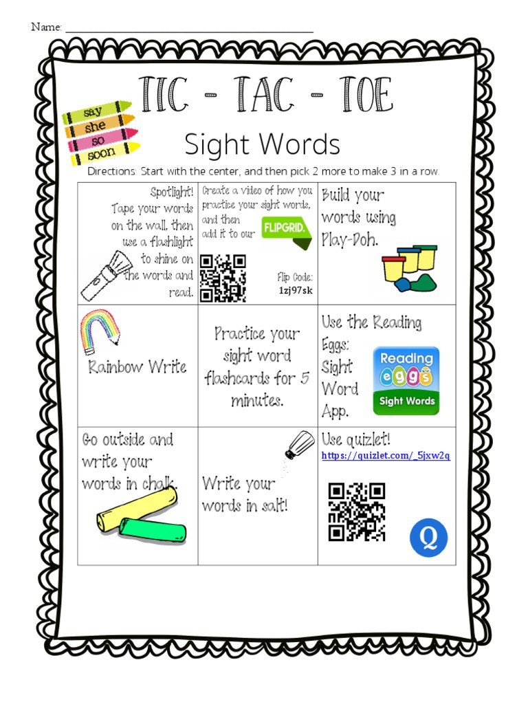 Menu Choice Board | PDF