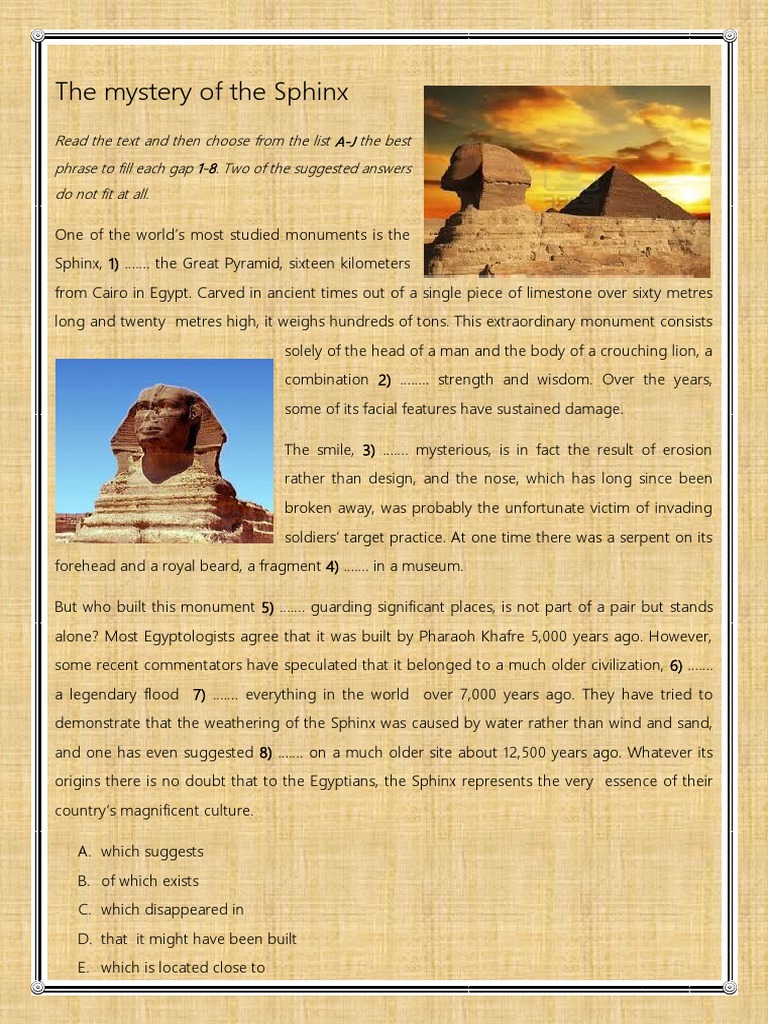 The mystery of the Sphinx
