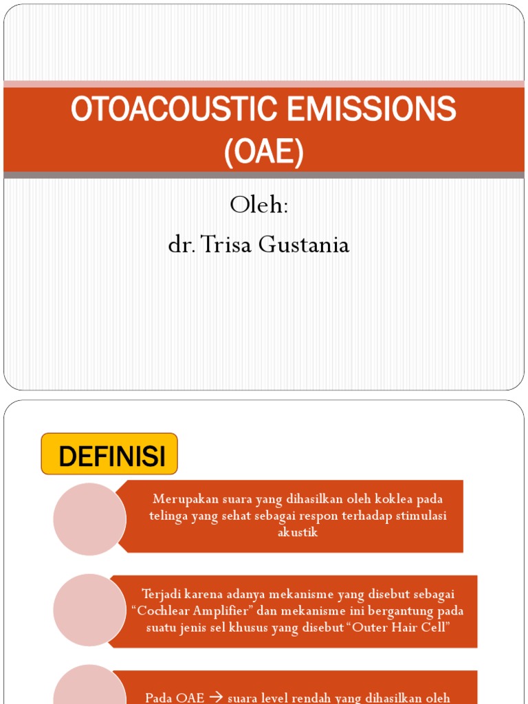 Pemeriksaan Otoacoustic Emissions (OAE) | PDF