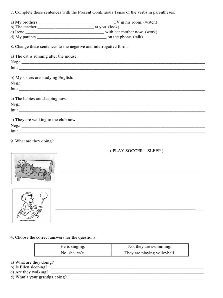 Present Continuous | PDF | Grammatical Tense | Linguistics