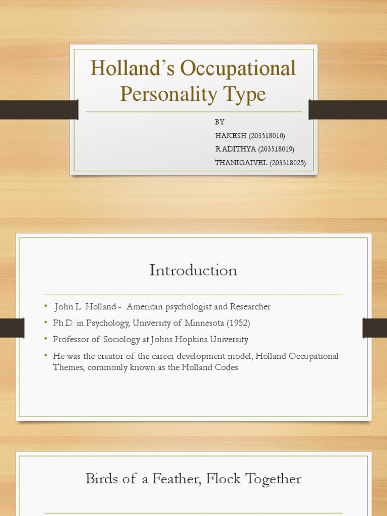 Understanding Holland's Personality Types | PDF | Personality Type ...