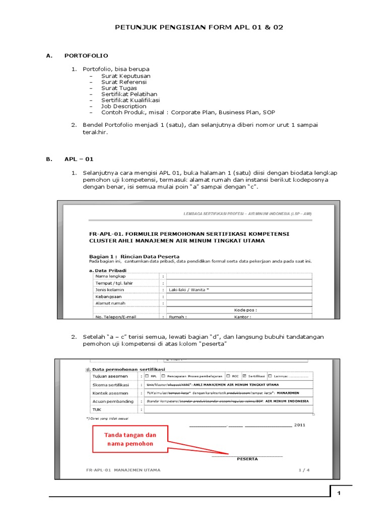 Petunjuk Pengisian Form Apl 01 - 02 | PDF