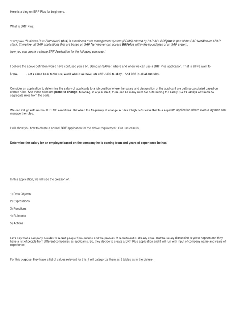 Brfplus Business Rule Framework Plus Is A Business Rules Management