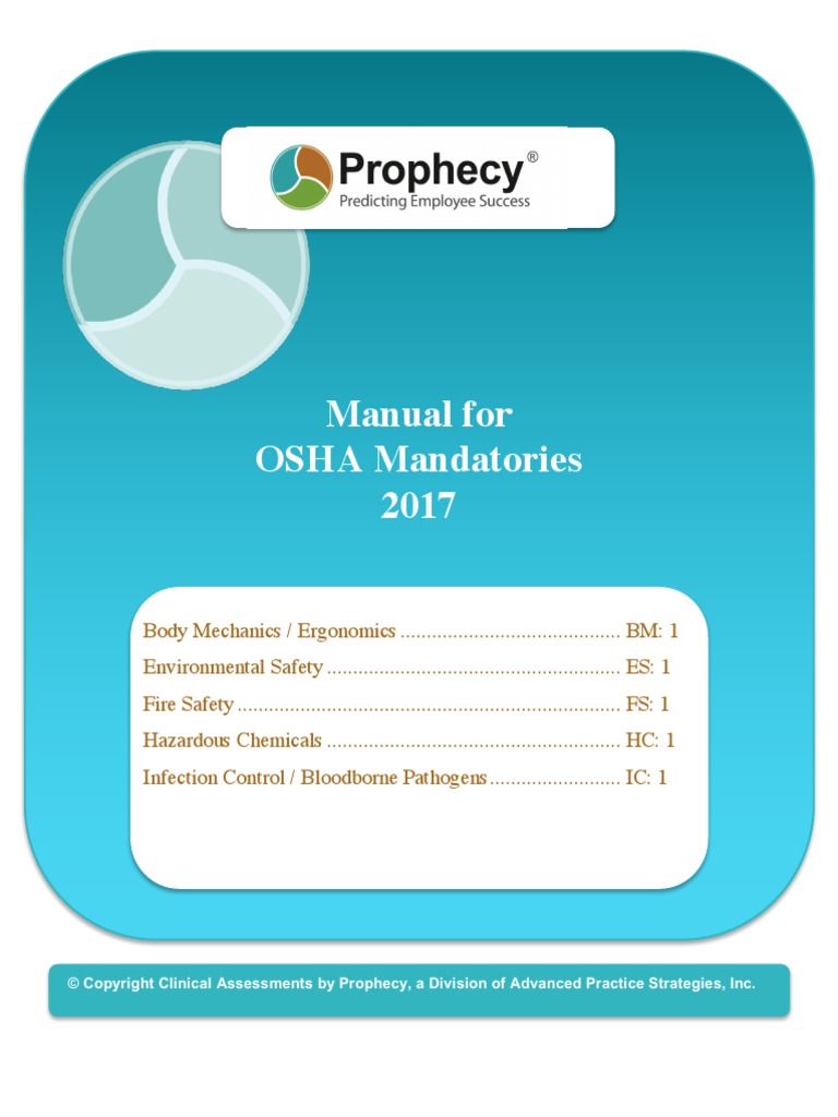 Manual For OSHA Mandatories 2017 | PDF | Occupational Safety And Health ...