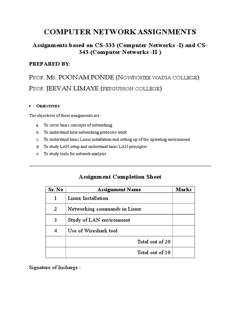 Computer Network Assignments: Assignments Based On CS-333 (Computer Networks - I) and CS-343 ...