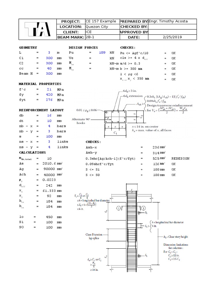 Aci 318-14m SMRF Column | PDF