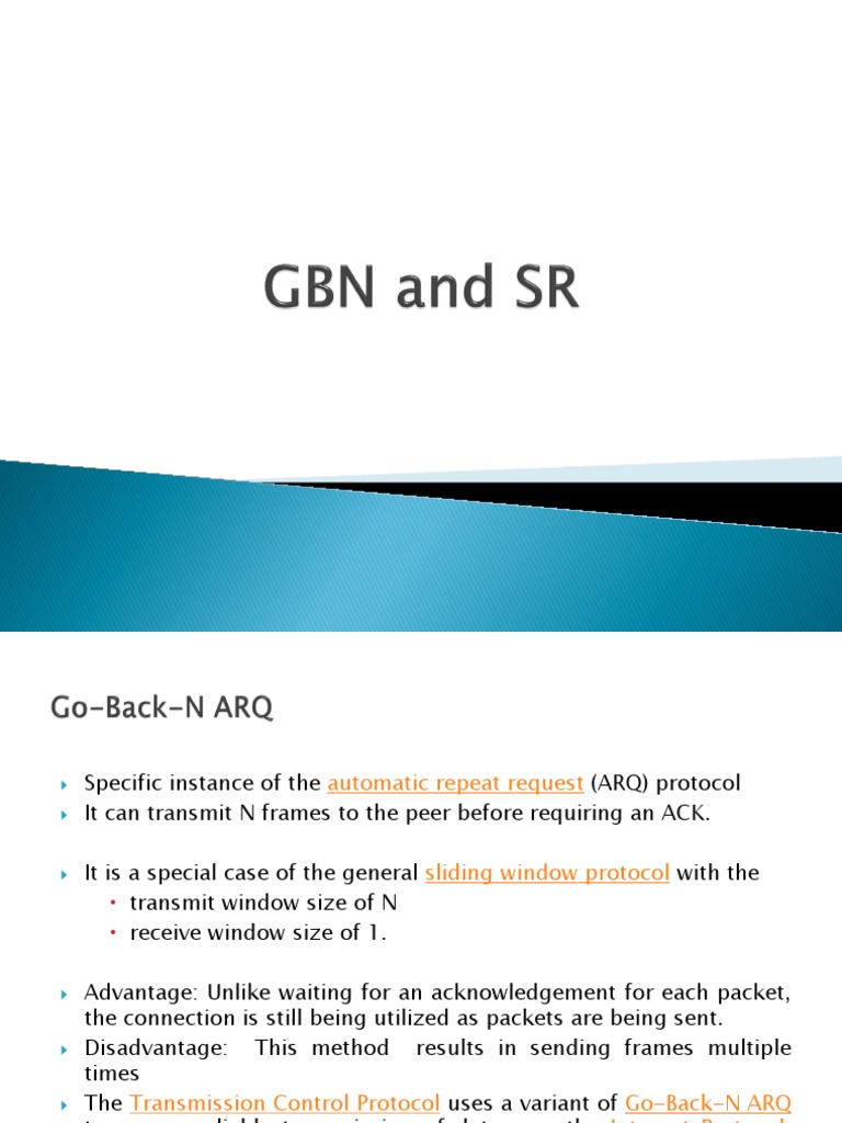 GBN and SR | PDF | Data Transmission | Telecommunications Standards