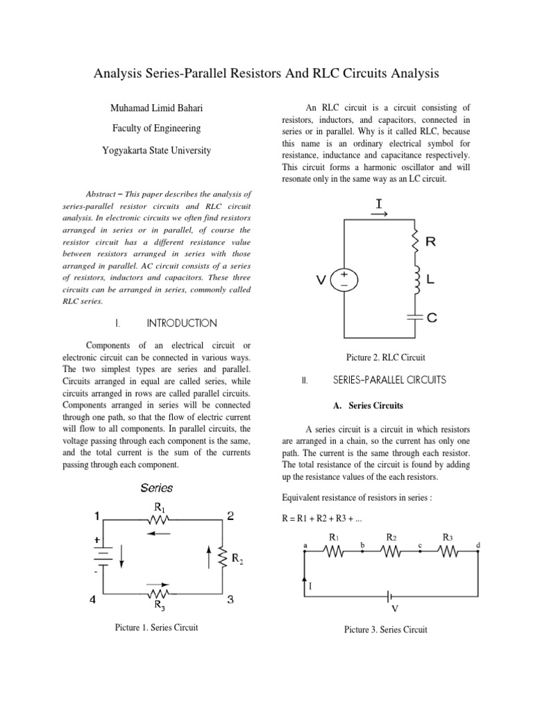 Analysis Series-Parallel Resistors and RLC Circuits Analysis | PDF ...