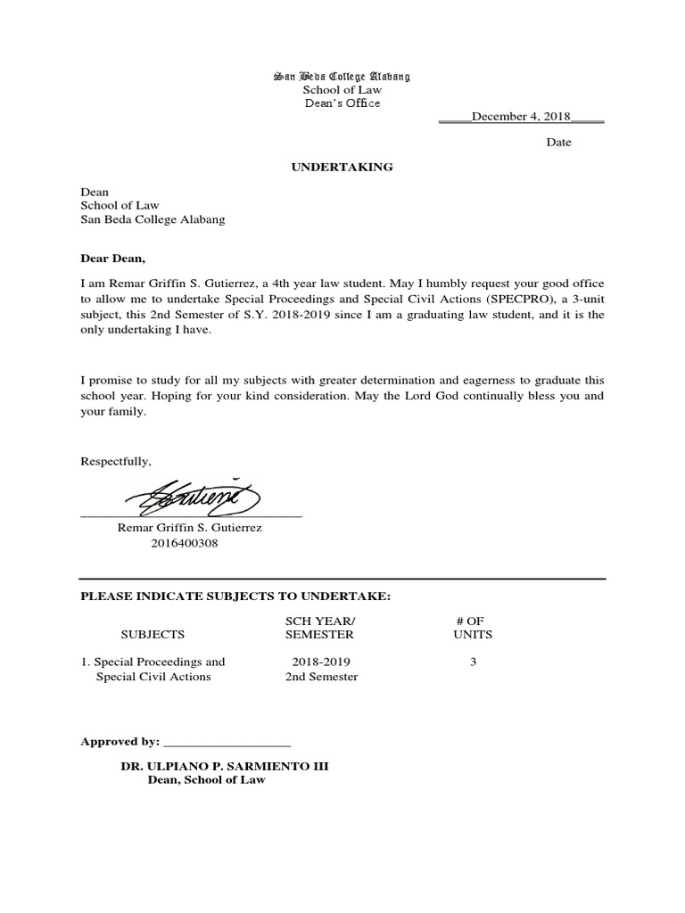 Request for Special Proceedings Course | PDF