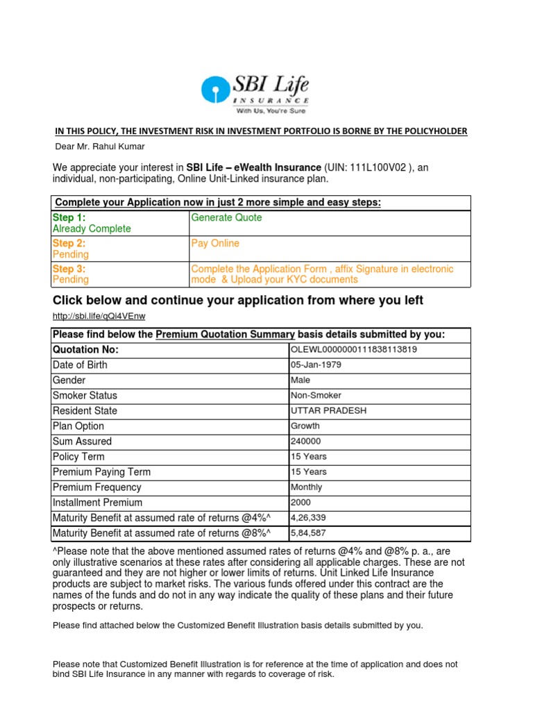 SBI Life eWealth Insurance Guide | PDF | Life Insurance | Insurance