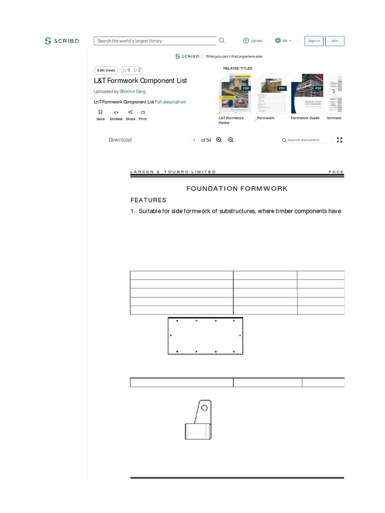 L&T Formwork Component List - Scaffolding - Framing (Constructi PDF ...