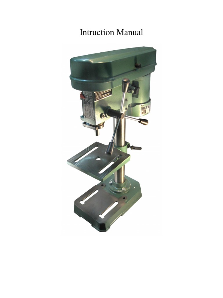 Intruction Manual | PDF | Drill | Industrial Processes