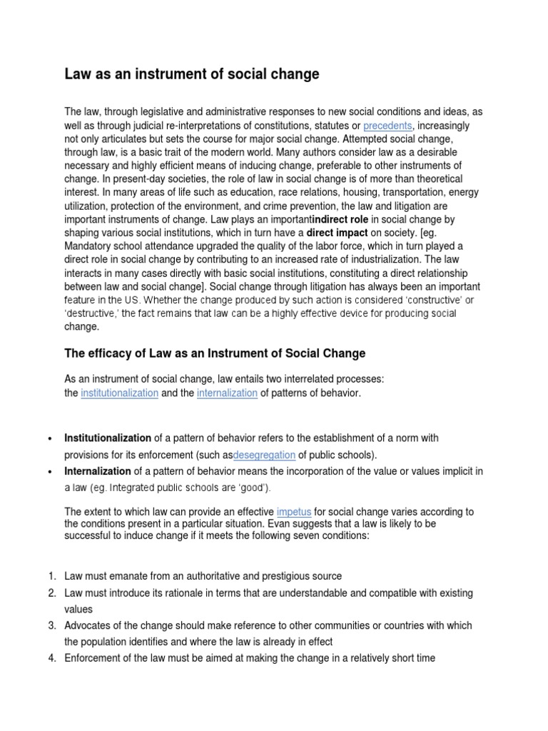 Law as a Tool for Social Change | PDF | Constitution | Judiciaries