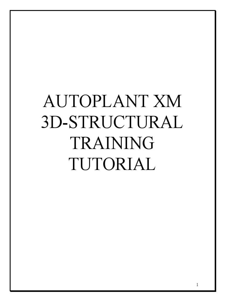 Autoplant XM 3D-Structural Training Tutorial | PDF | Stairs | Computer Keyboard