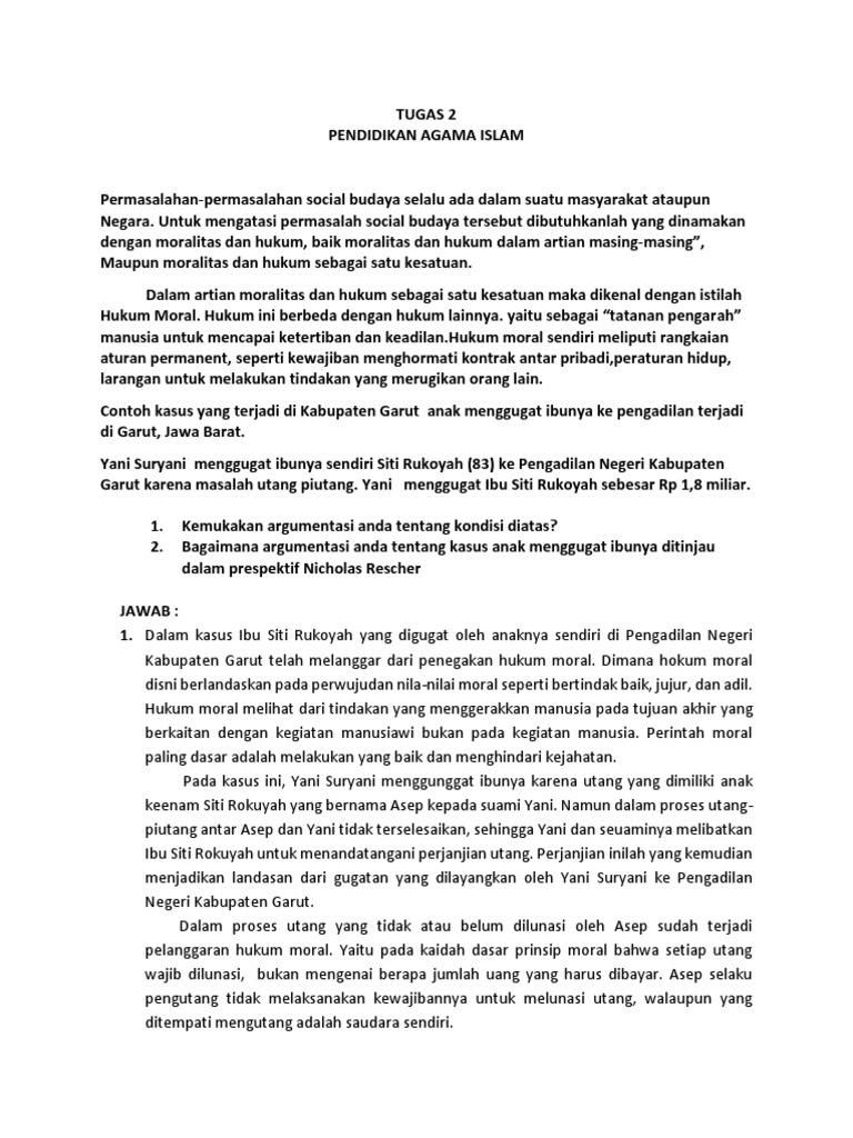 TUGAS 2 Pendidikan Agama Islam (UT) | PDF