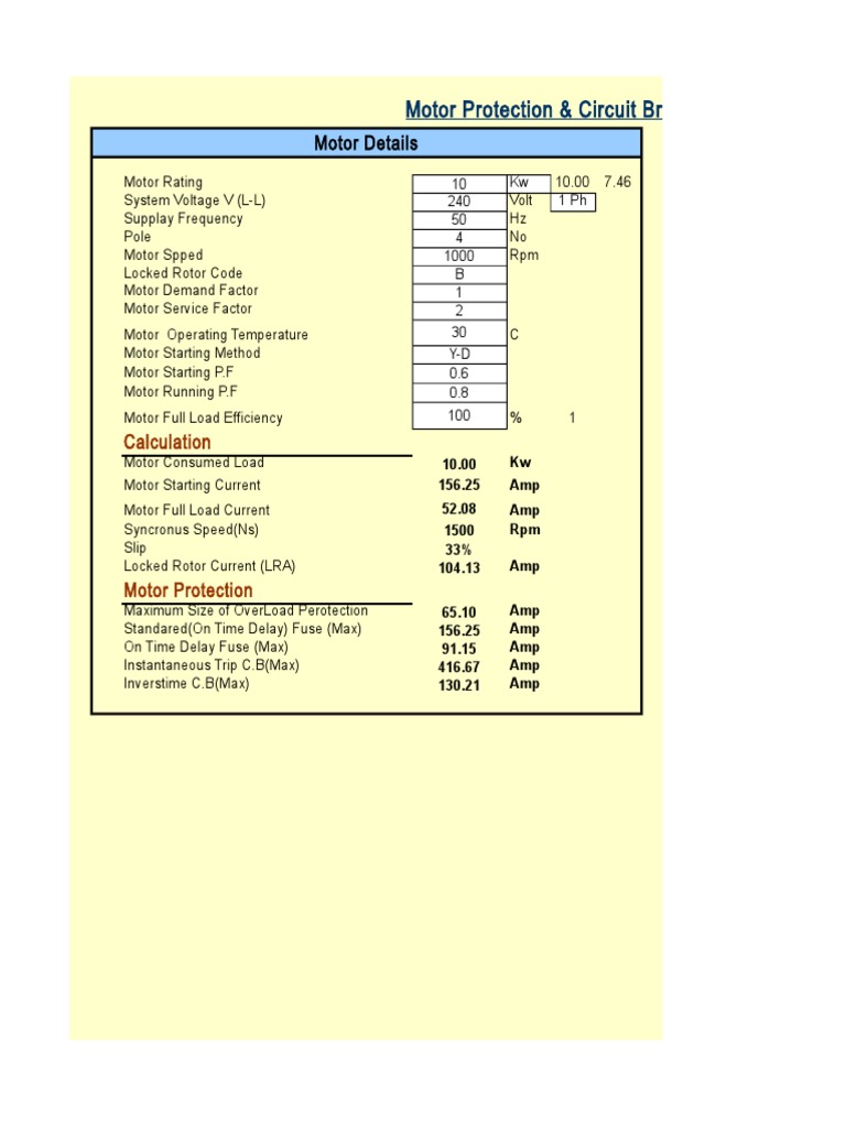 Circuit Breaker Tripping Setting - Fuse For Motor Protection (1.1.19 ...
