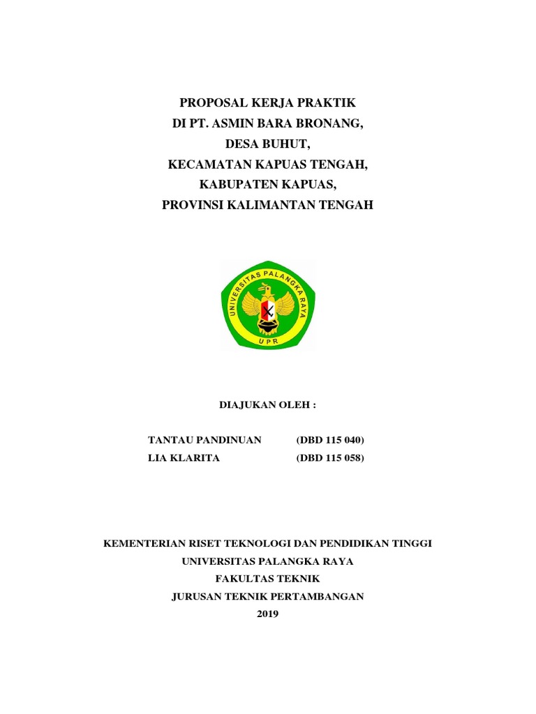 Proposal Kerja Praktik PT - Asmin Bara Bronang | PDF