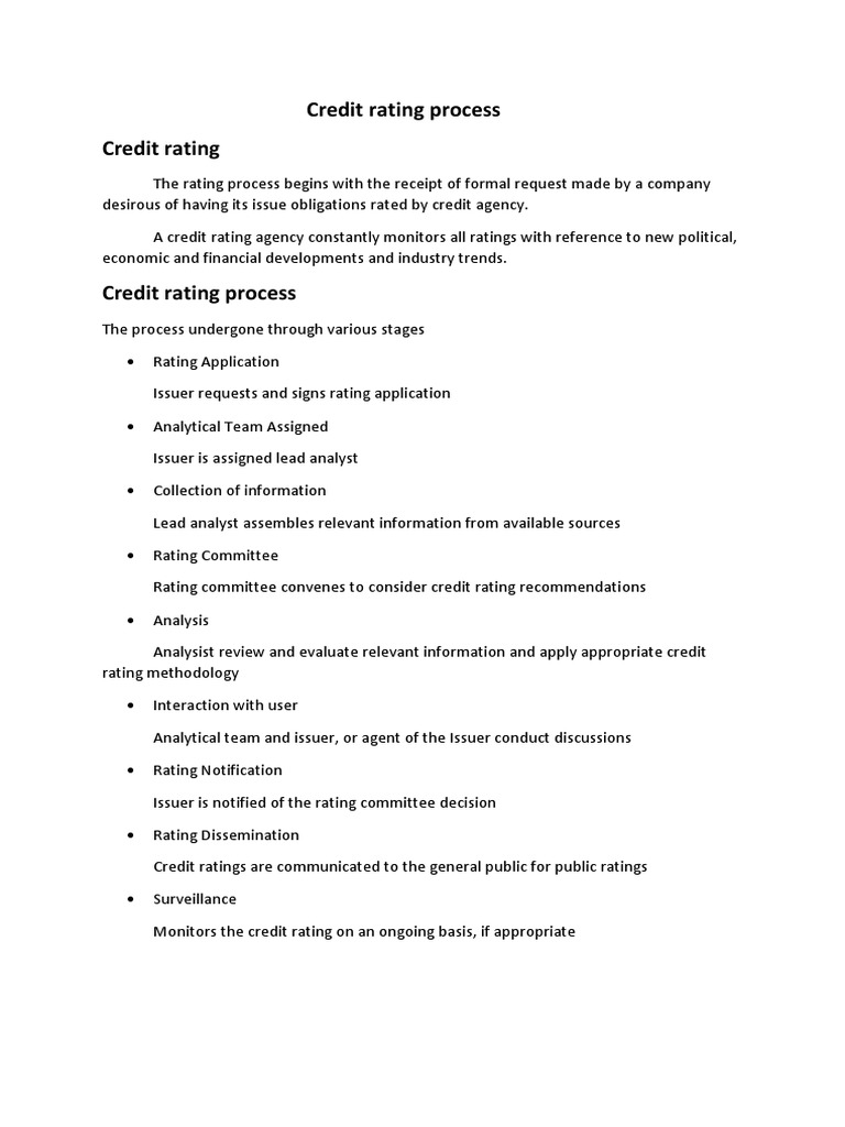 Credit Rating Process | PDF | Credit Rating | Credit