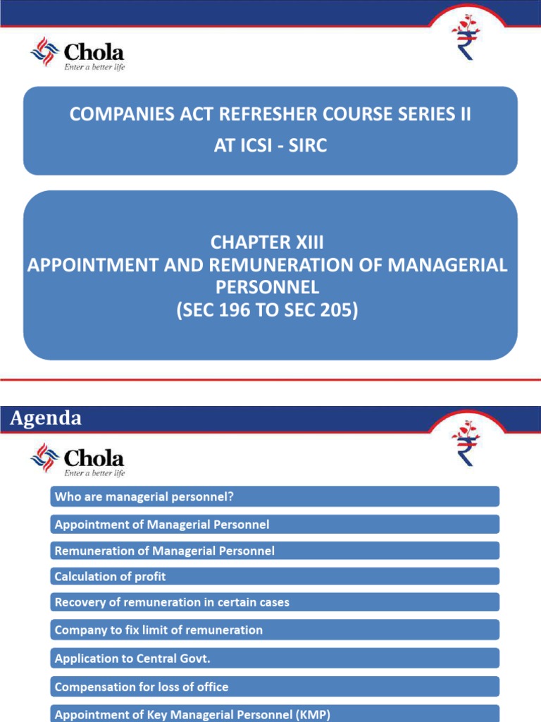 Appointment and Remuneration of Managerial Personnel | PDF | Board Of ...