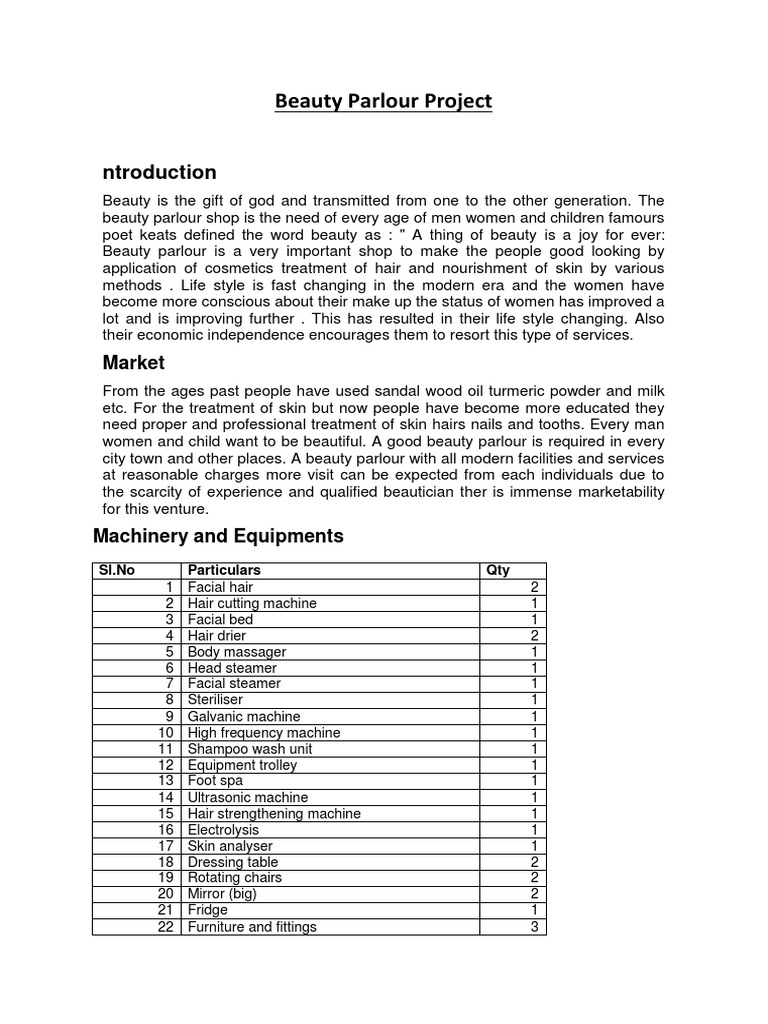 Beautiparlour Project | PDF | Cosmetics | Human Appearance