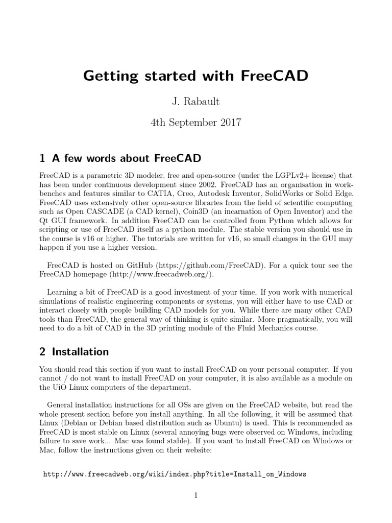 Getting Started Free Cad | PDF | Spreadsheet | Computer Aided Design