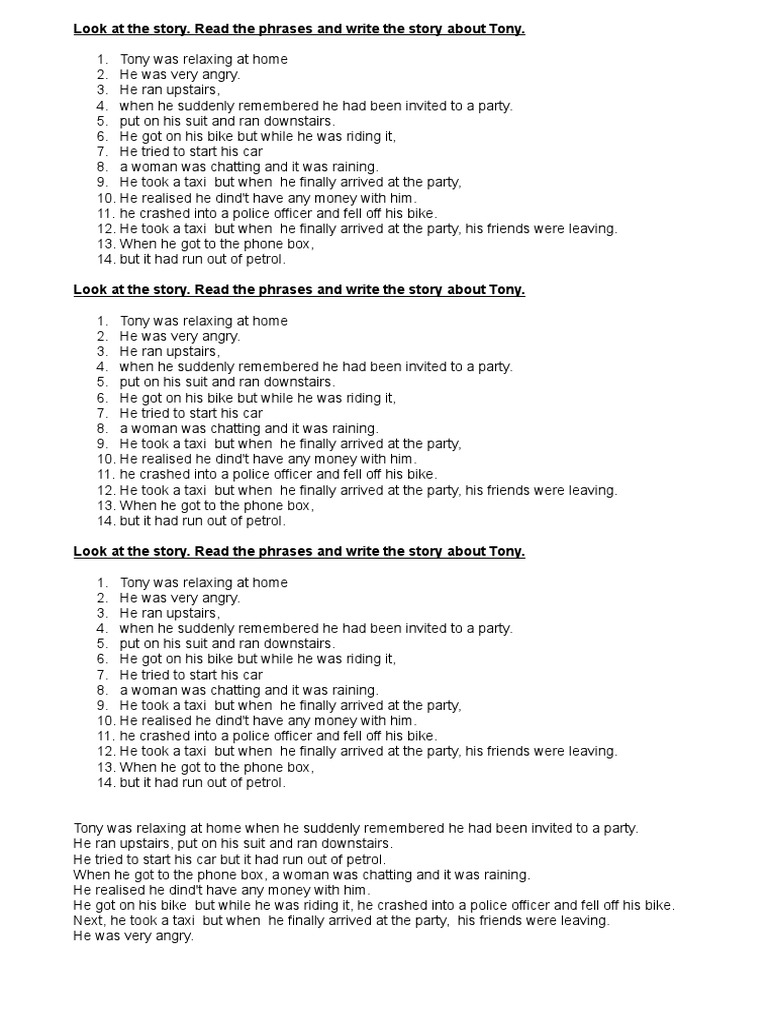 Story Simple Past and Past Continuous | PDF