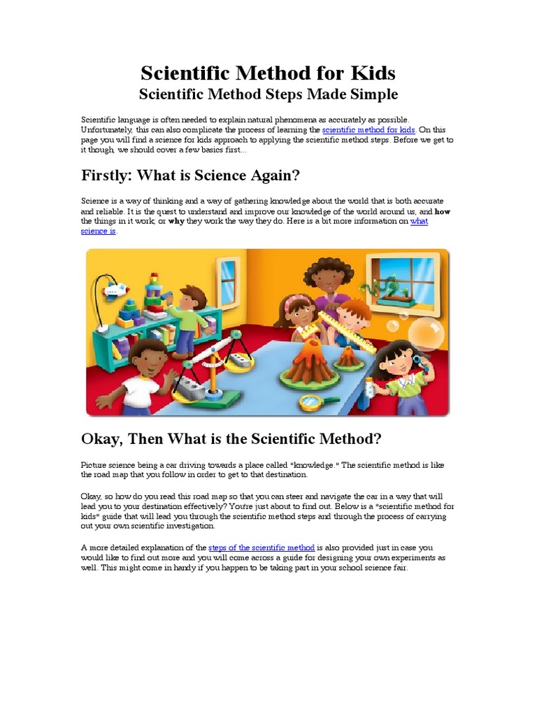 Steps of the Scientific Method for Kids | PDF | Scientific Method ...