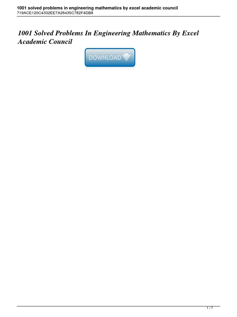 1001 Solved Problems in Engineering Math | PDF | National Council ...