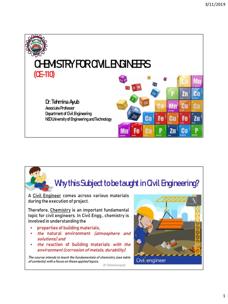 Chemistry For Civil Engineers: Why This Subject To Be Taught in Civil ...