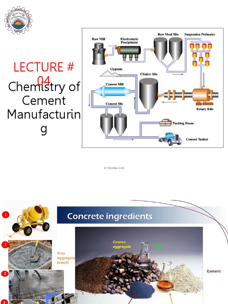 Lecture # 04: Chemistry of Cement Manufacturin G | PDF | Cement | Oxide