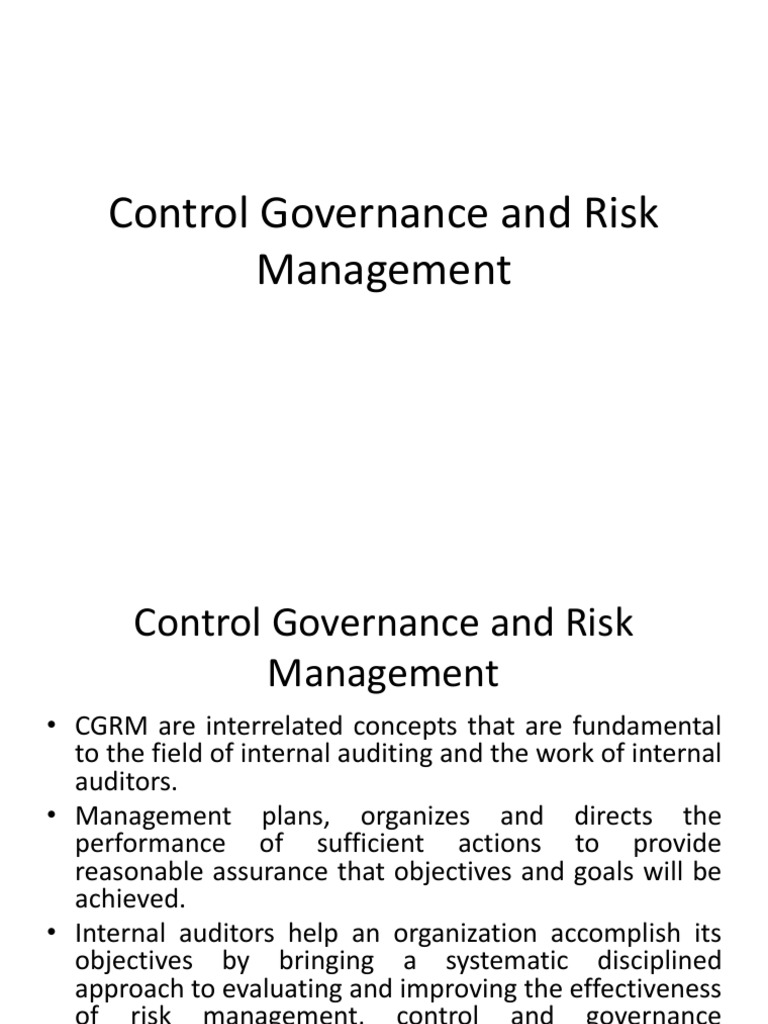 Control Governance and Risk Management | PDF | Internal Control ...