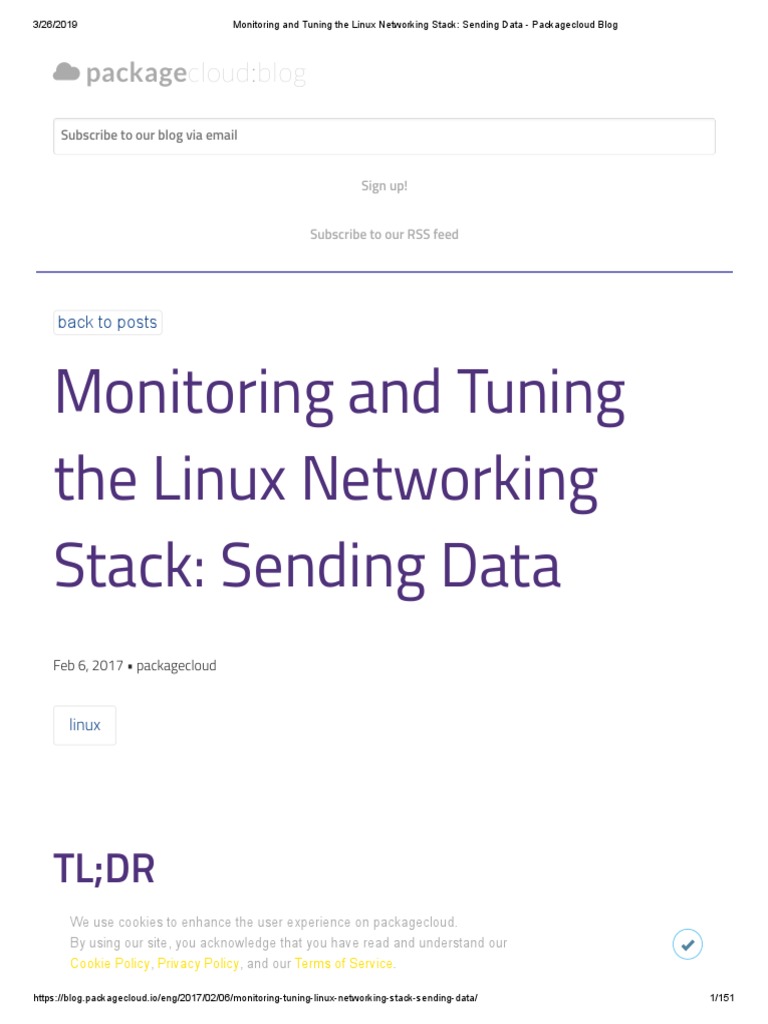 Monitoring And Tuning The Linux Networking Stack Sending Data Pdf Pdf Network Socket