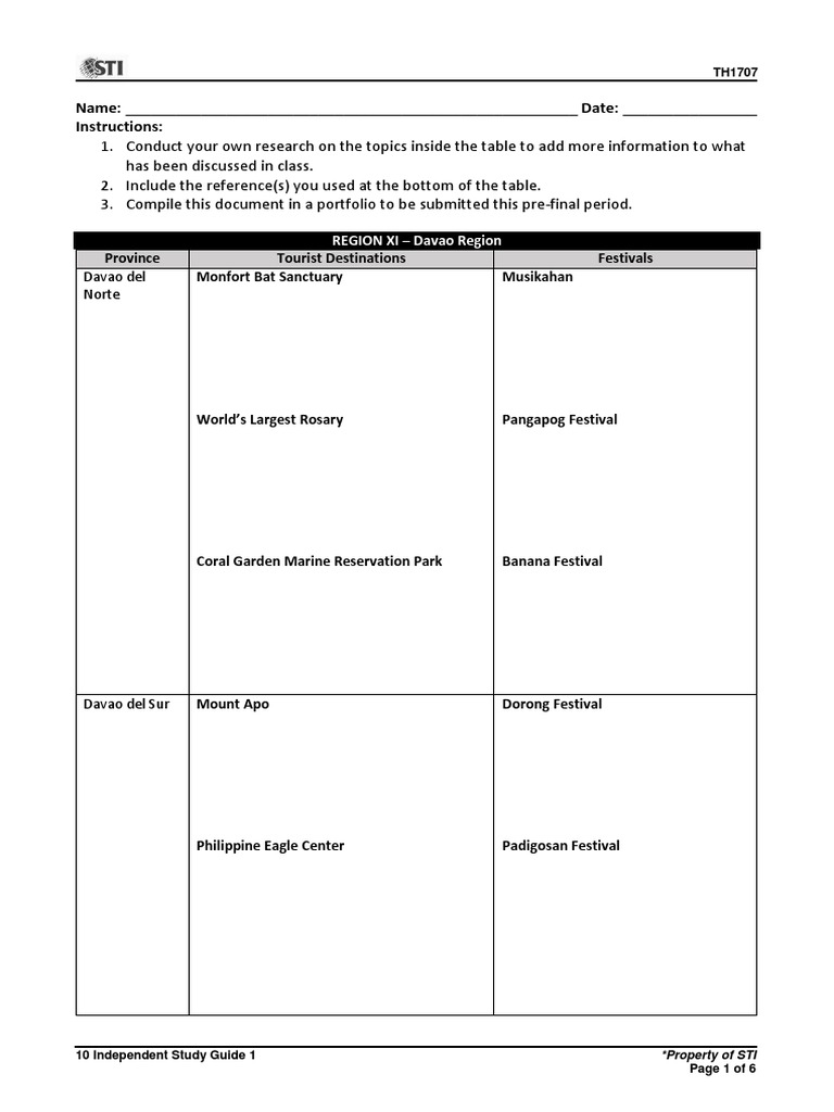 10 Independent Study Guide 1 PDF | PDF