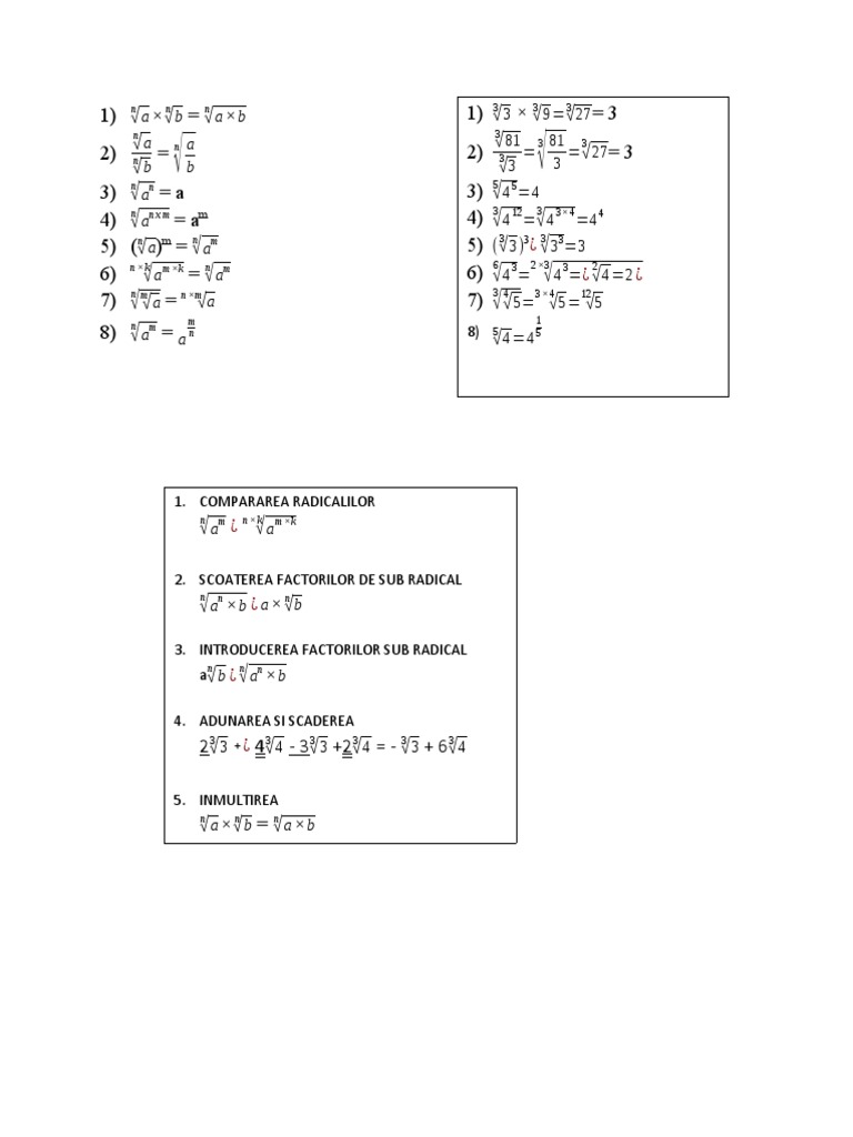 Radical Expressions and Operations Guide | PDF