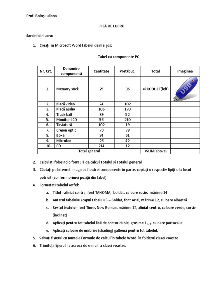 Formule de Calcul in Word | PDF