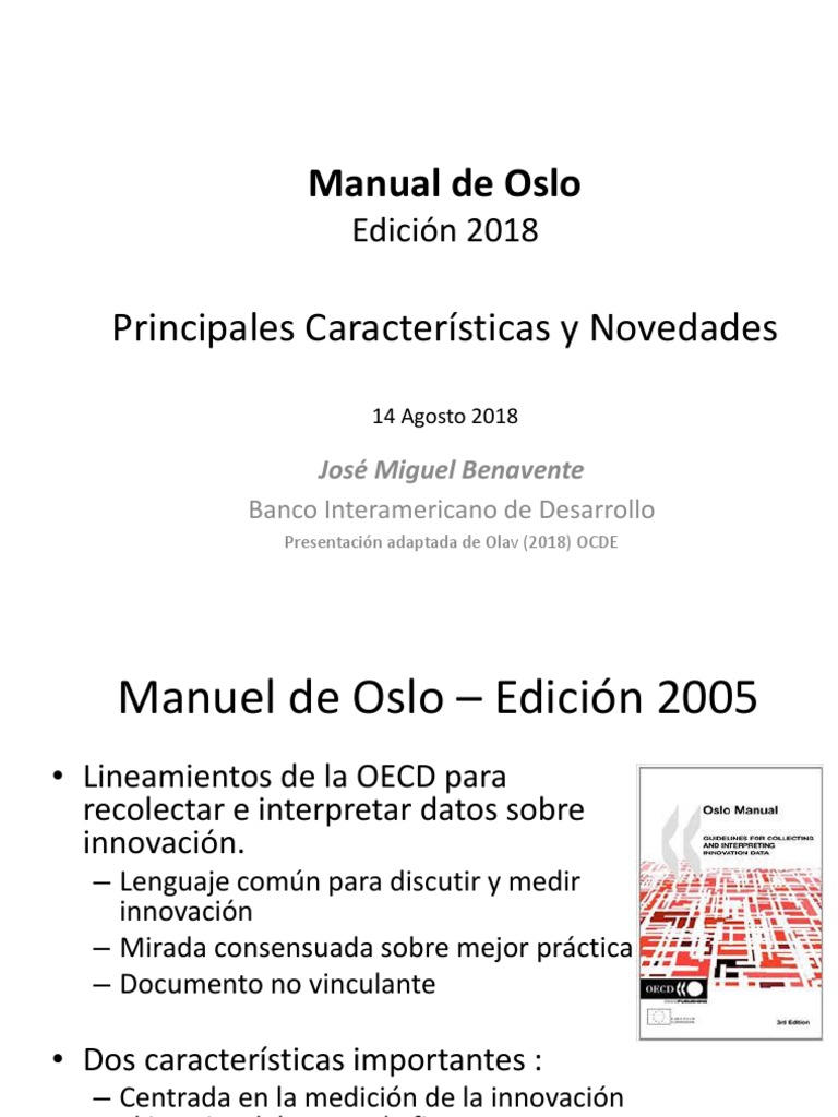 Manual De Oslo Un Marco Actualizado Para Medir La Innovación En Las