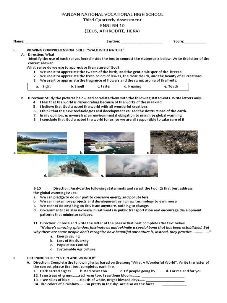 Third Quarterly Assessment | PDF | Carbon Dioxide | Global Warming