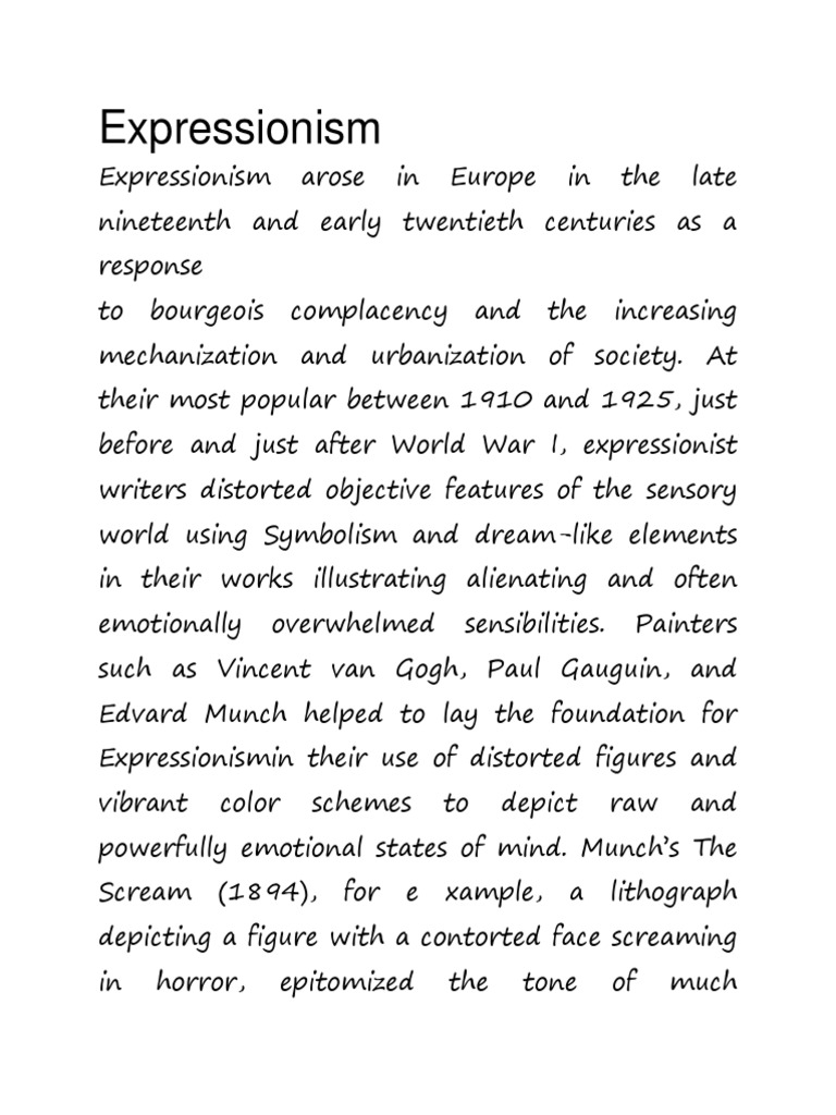 Expressionism | PDF | Expressionism | Symbolism (Arts)