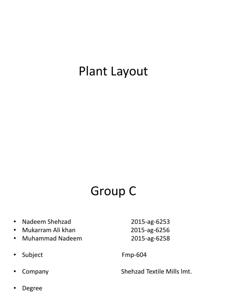 Plant Layout Group C 2019 | PDF | Spinning (Textiles) | Textile ...