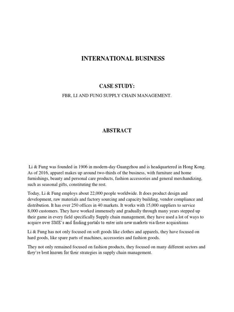 International Business: Case Study | Download Free PDF | Economies | Trade