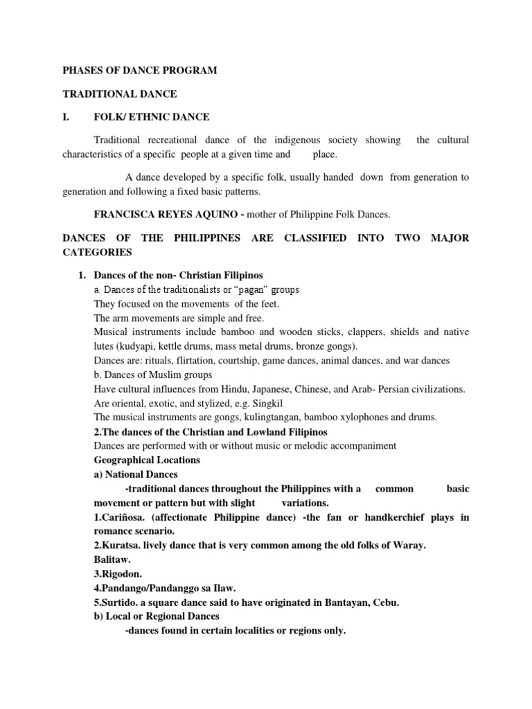 Phases of Dance Program | PDF | Dances | Festival