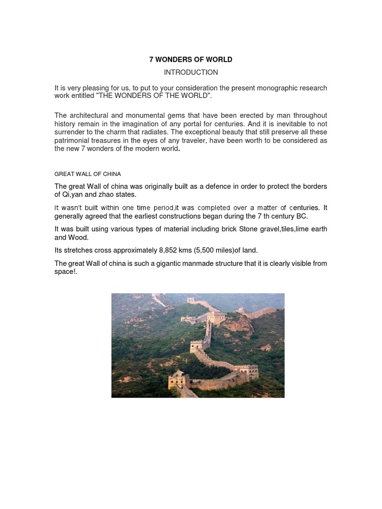 7 Wonders of World | PDF