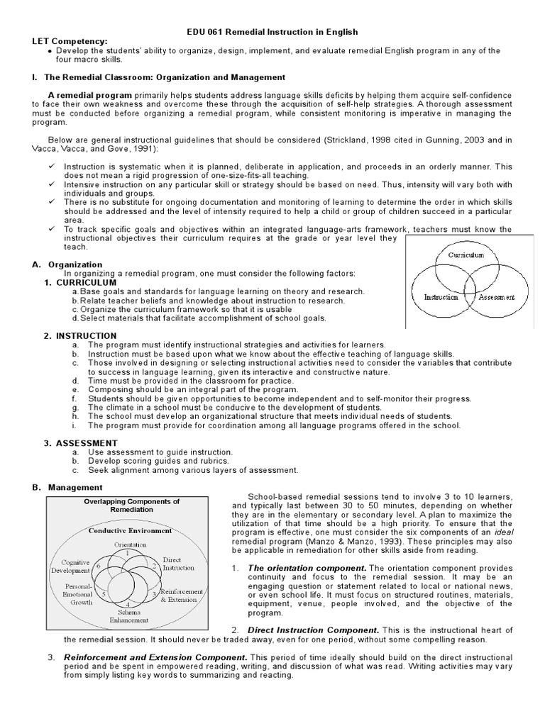 Remedial Reading Lecture Note | PDF | Vocabulary | Syllable